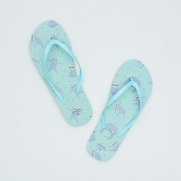 Sinsay | Shoes | Nwt Sloth Motif Flip Flops | Poshmark